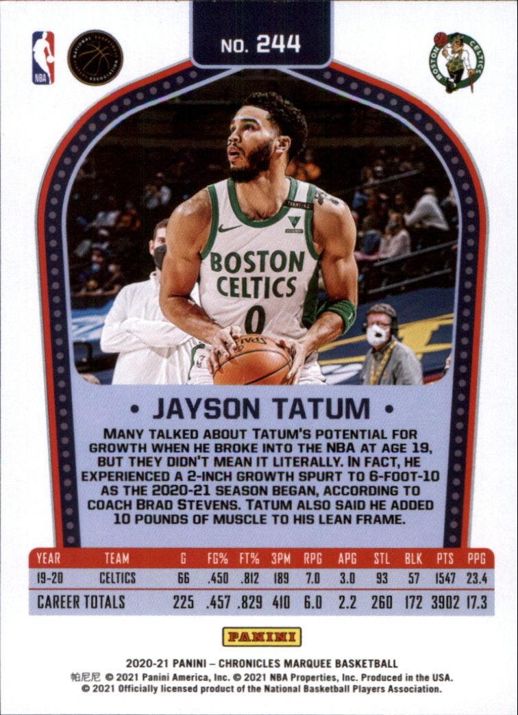 2020-21 Panini Chronicles - Marquee #244 Jayson Tatum for sale online ...
